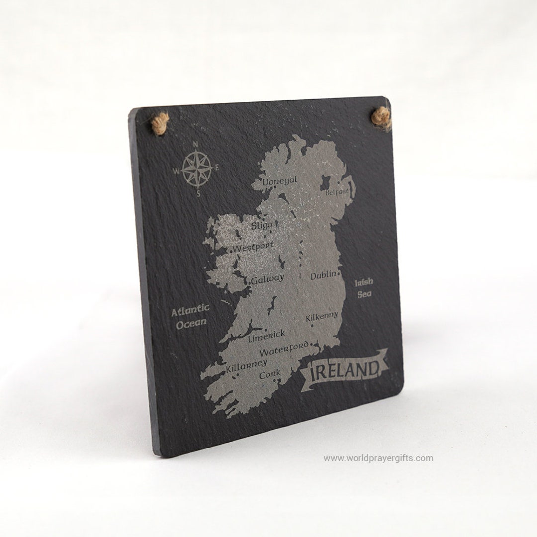 Map of Ireland Natural Slate Wall Plaque Ireland Map of - Etsy