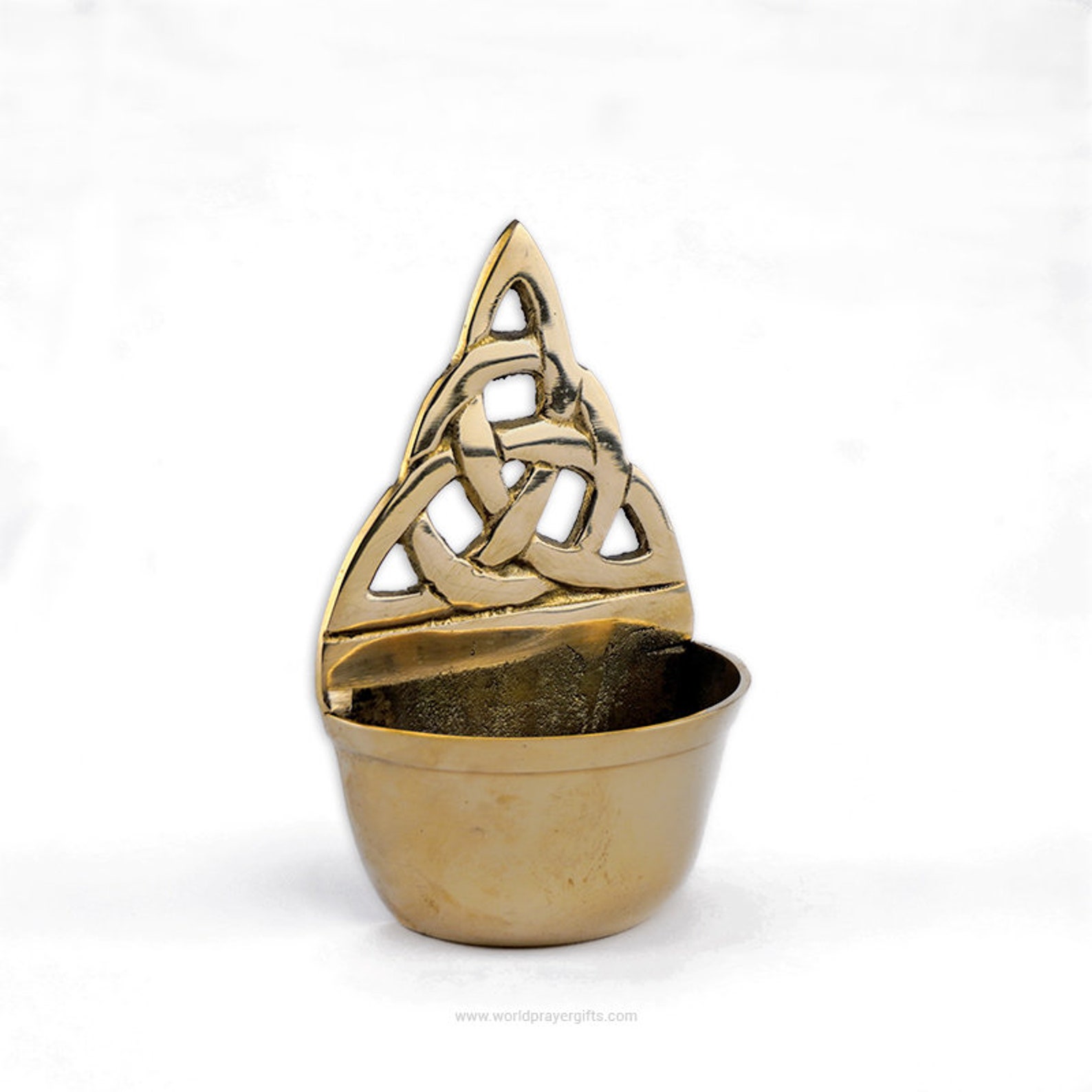 Brass Holy Water Font Trinity Knot Ireland Housewarming | Etsy