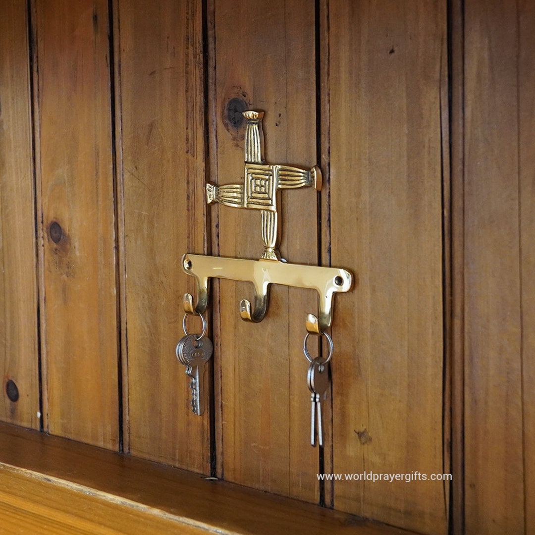 St. Brigid's Cross Key Rack | Brass | House Warming Gift | St Brigid ...