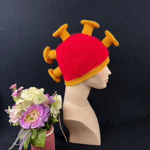 Hand Crochet Hawaiian Mahiole Pōheoheo - Warrior Helmet Crochet Beanie ...