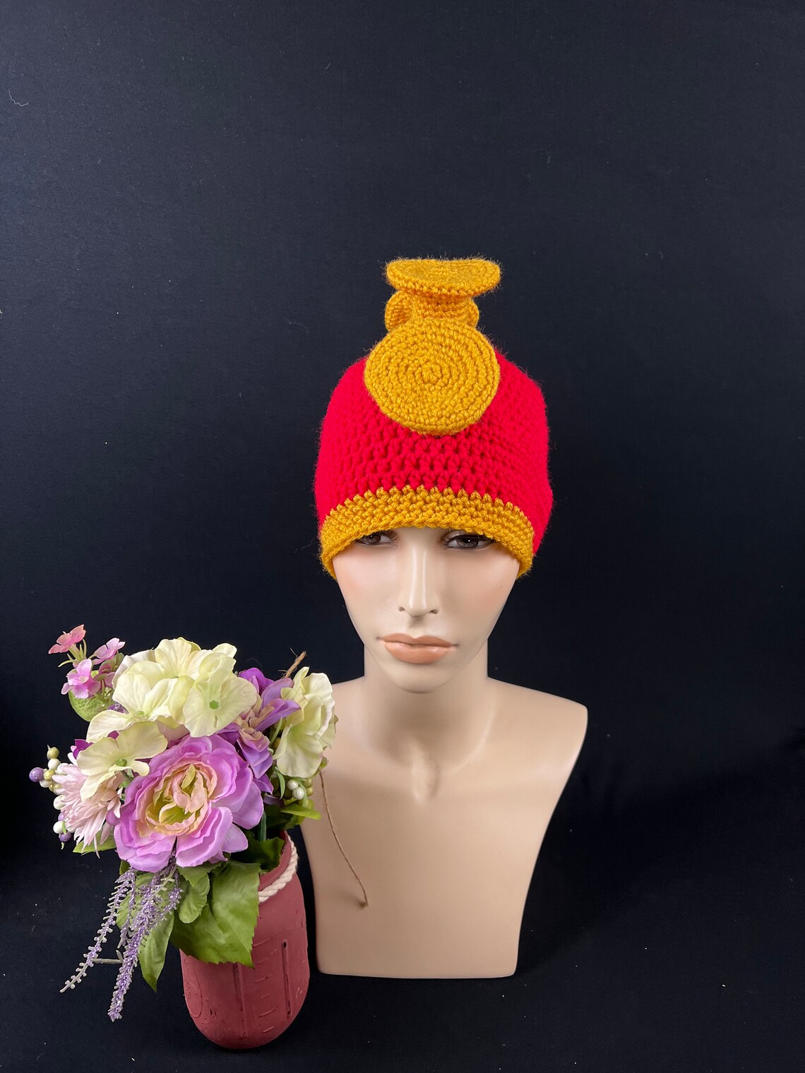 Hand Crochet Hawaiian Mahiole Pōheoheo - Warrior Helmet Crochet Beanie ...