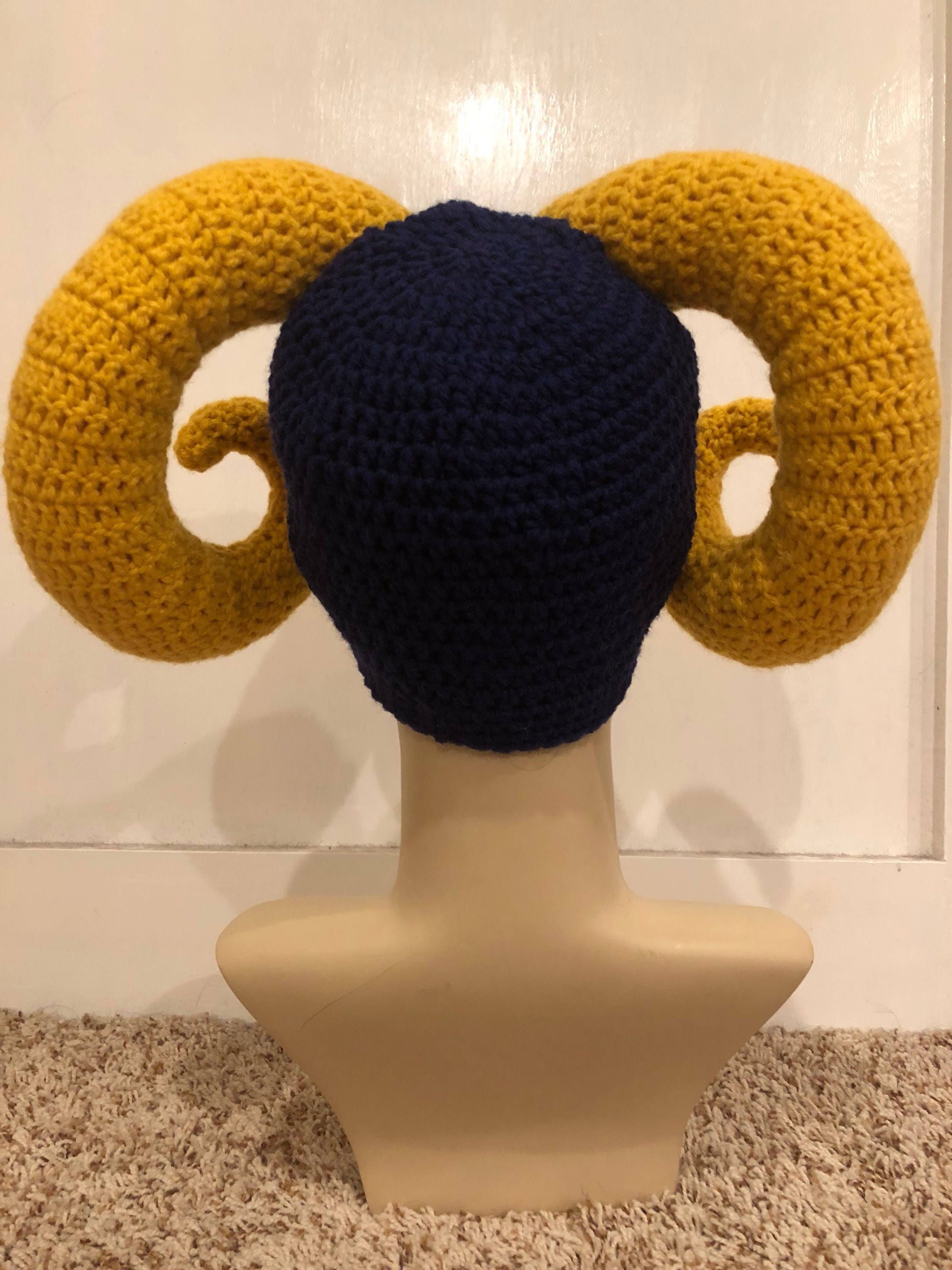 Crochet Handmade Ram Horn Beanie Hat - Made to Order! - Etsy