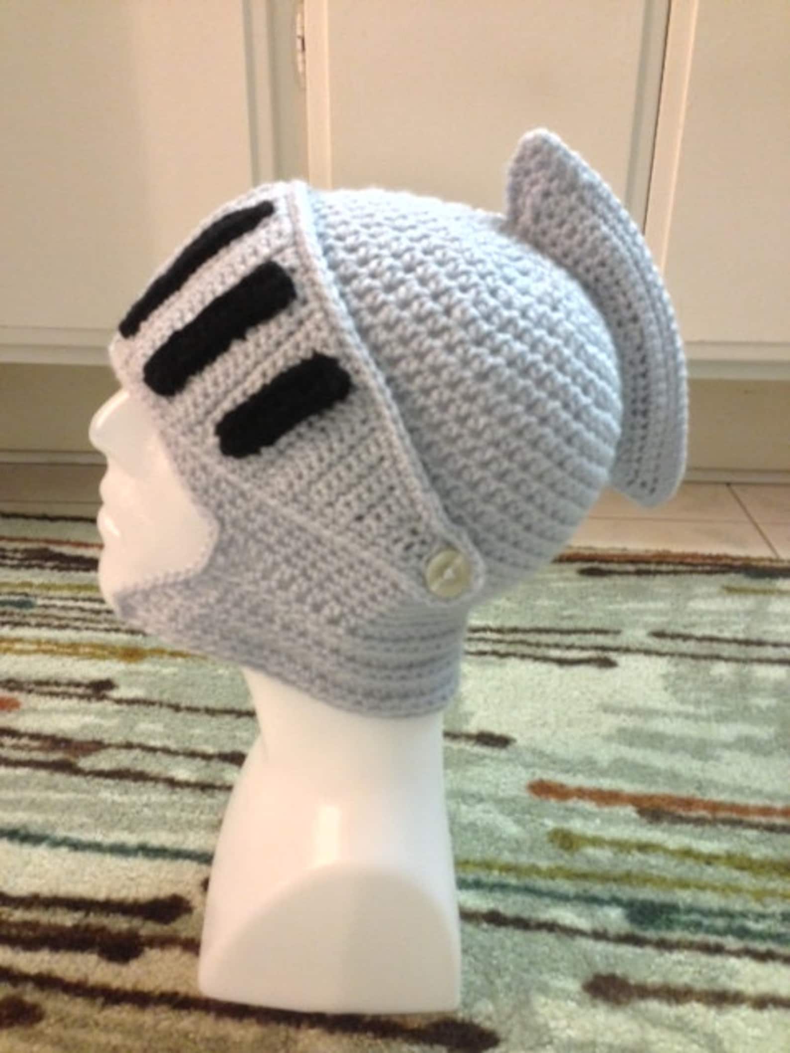 Crochet Handmade Knight Helmet Beanie Hat Made to Order - Etsy