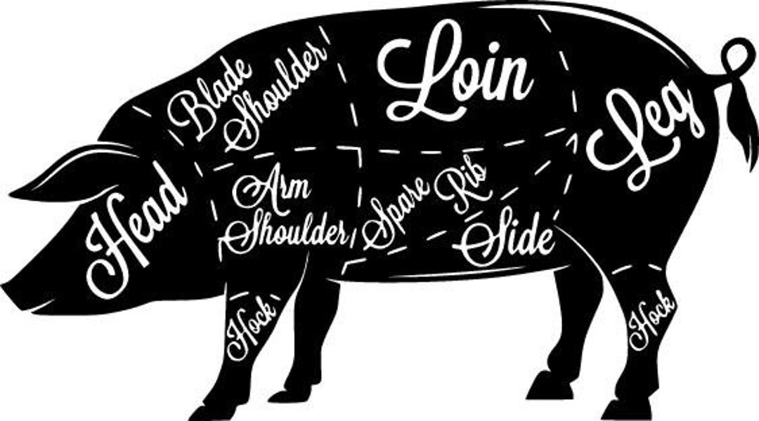 Pork Cuts Svg Eps Dxf Cnc Plasmas Laser Cricut Silhouette Cuttable ...
