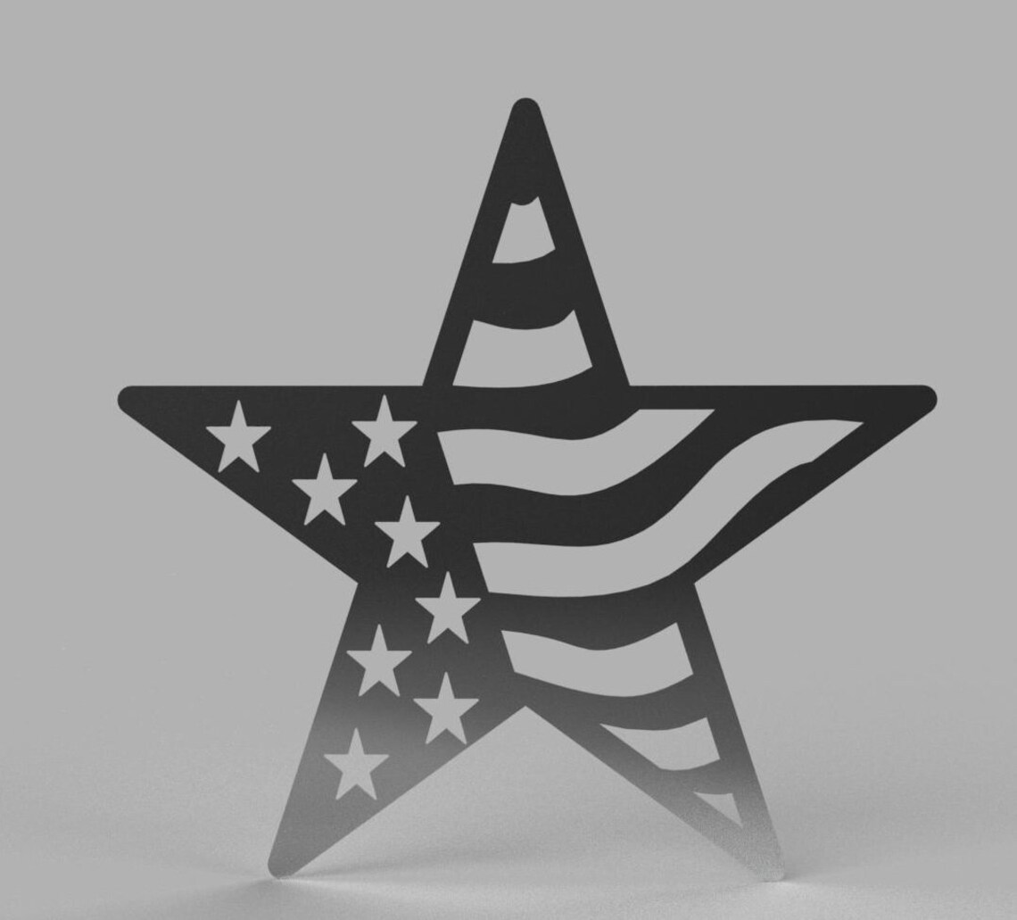 Star Flag Dxf Cnc Plasmas Laser Cuttable Stencil Vector Clip - Etsy