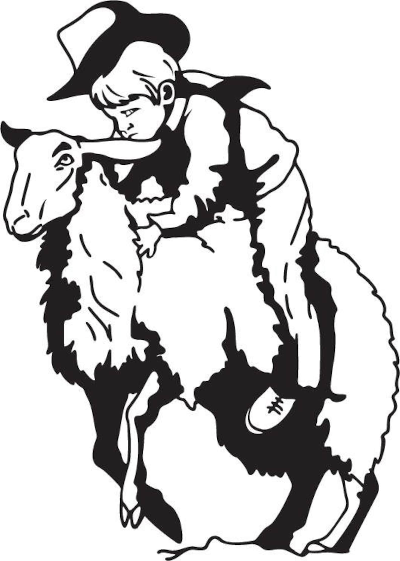Mutton Bustin Svg Eps Dxf Cnc Plasmas Laser Cricut Silhouette Cuttable ...
