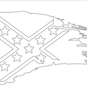Tattered Rebel Flag dxf cnc plasmas laser cuttable stencil | Etsy