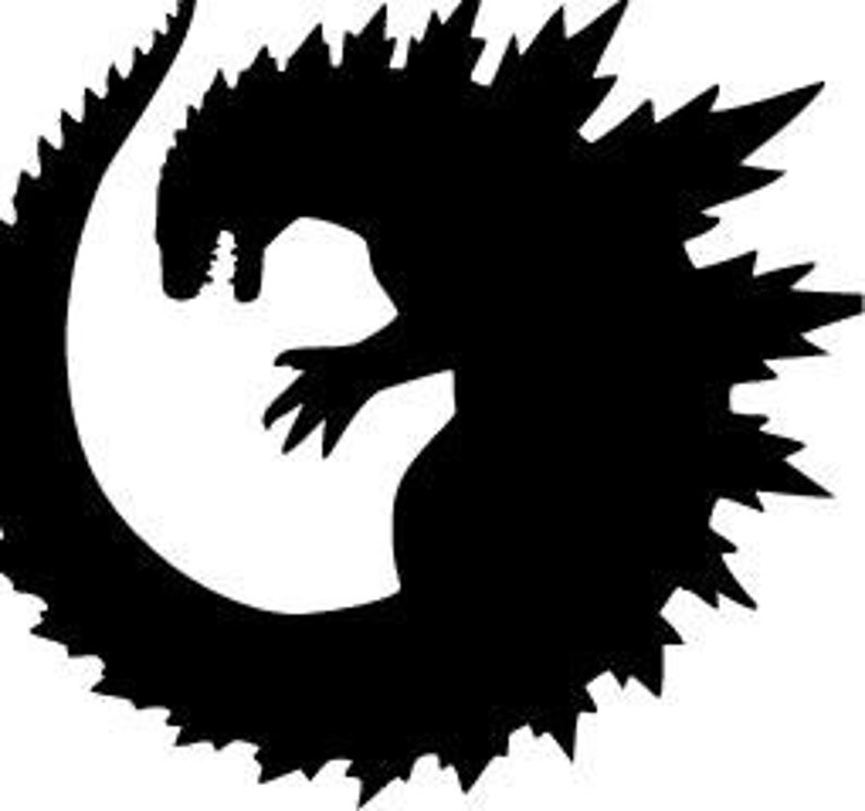Godzilla Circle Svg Eps Dxf Cnc Plasmas Laser Cricut Silhouette ...