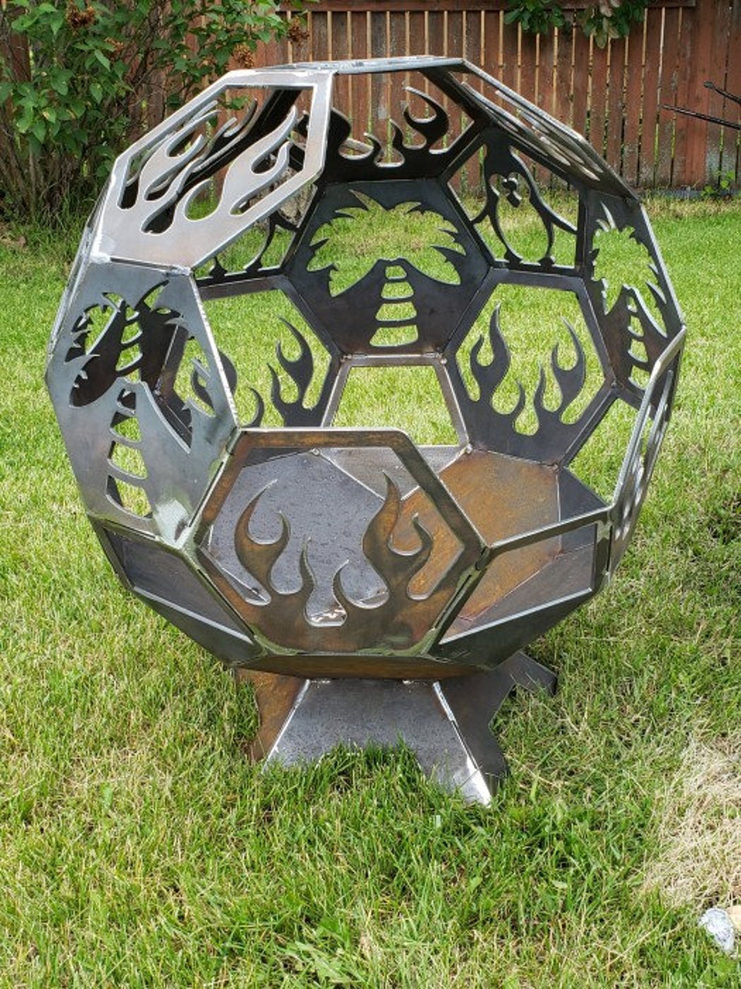 Geodesic Fire Pit Dxf Cnc Plasmas Laser Cuttable Stencil Vector Clip ...