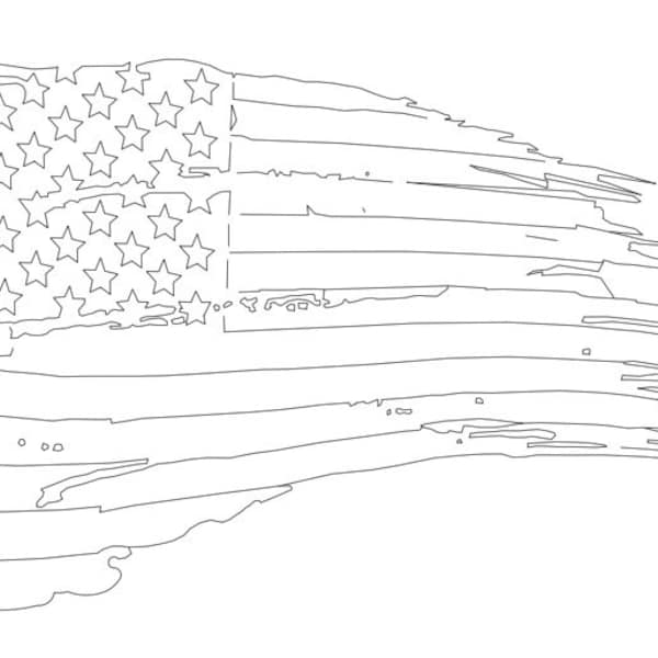American Flag Dxf - Etsy