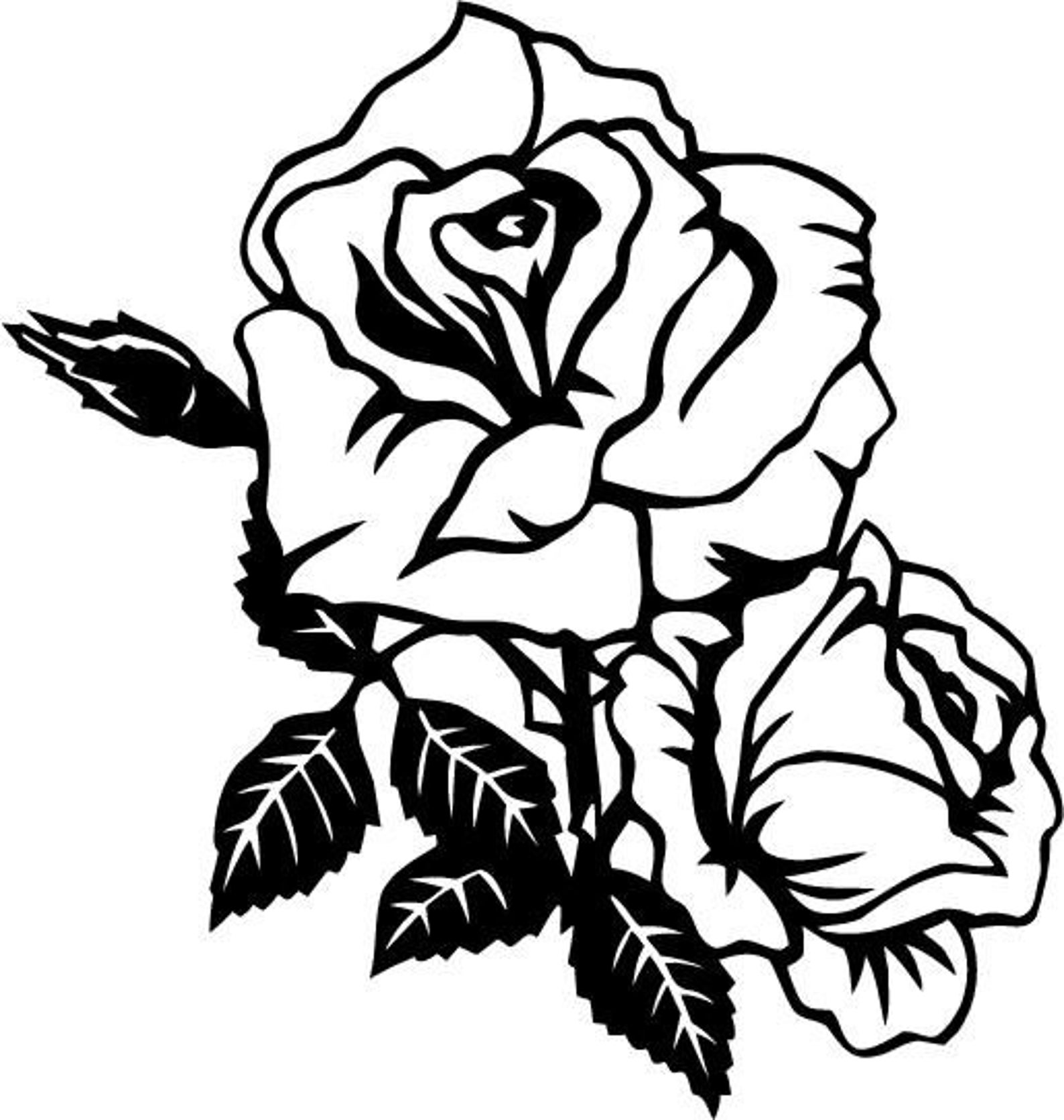 Roses Svg Eps Dxf Cnc Plasmas Laser Cricut Silhouette Cuttable Stencil ...