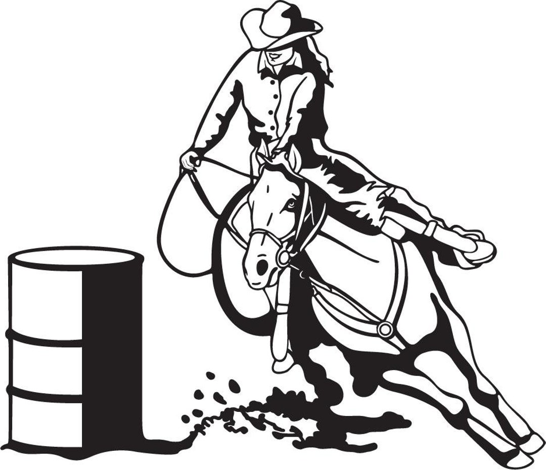 Barrel Racer Svg Eps Dxf Cnc Plasmas Laser Cricut Silhouette Cuttable ...