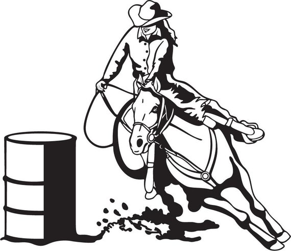 Barrel Racer Svg Eps Dxf Cnc Plasmas Laser Cricut Silhouette - Etsy