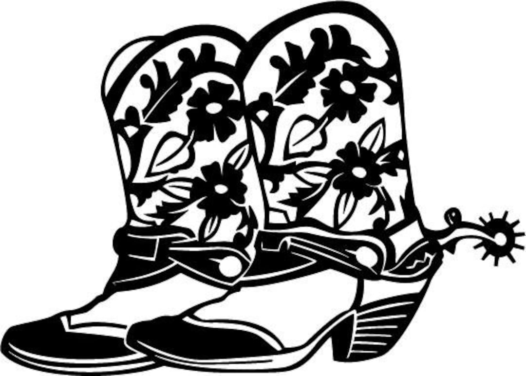 Boots With Spurs Svg Eps Dxf Cnc Plasmas Laser Cricut Silhouette ...