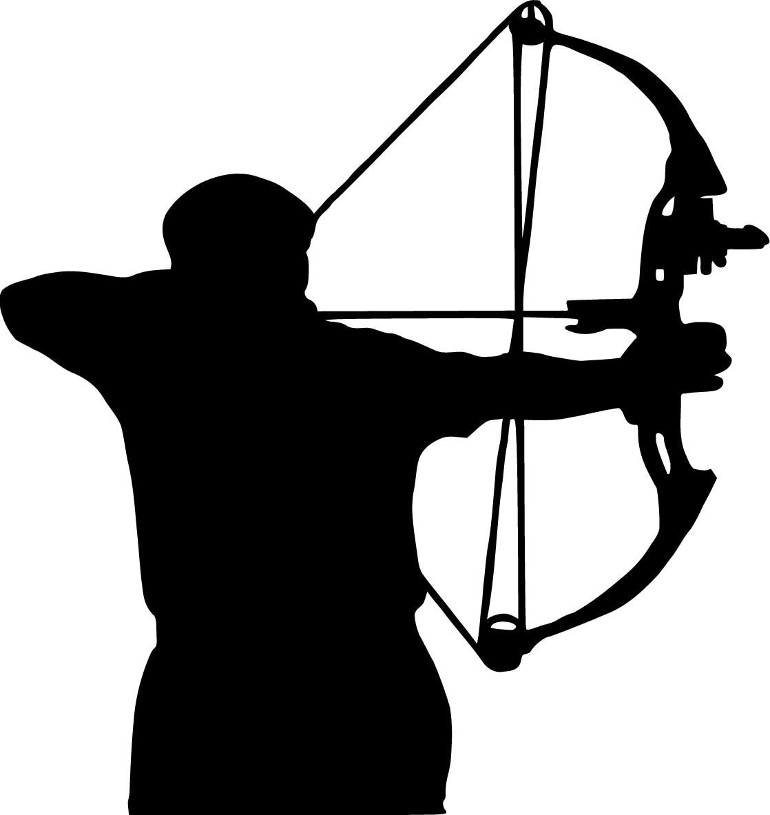 Bow Hunter Drawing Svg Eps Dxf Cnc Plasmas Laser Cricut Silhouette ...