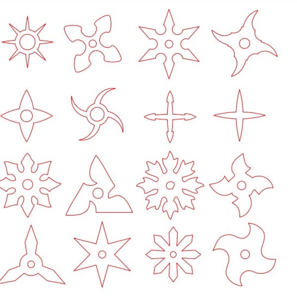 Ninja Stars Dxf Files - Etsy