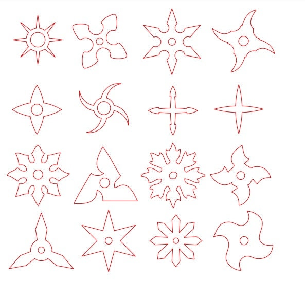 Ninja Throwing Stars Dxf Cnc Plasmas Laser Cuttable Stencil - Etsy