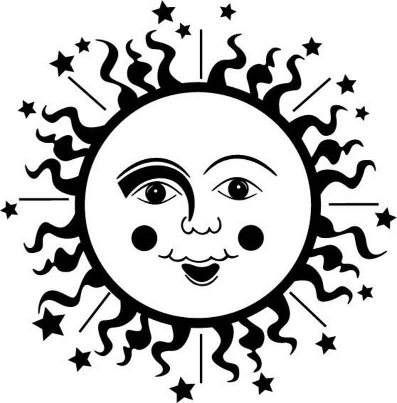 Sol y luna svg eps dxf cnc plasmas láser cricut silueta - Etsy México