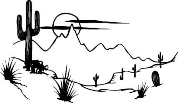 Desert Scene Svg Eps Dxf Cnc Plasmas Laser Cricut Silhouette - Etsy