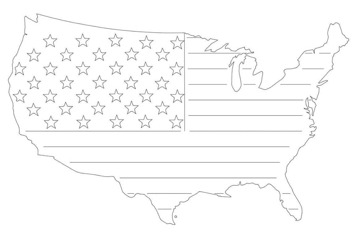 USA Flag Dxf Cnc Plasmas Laser Cuttable Stencil Vector Clip - Etsy