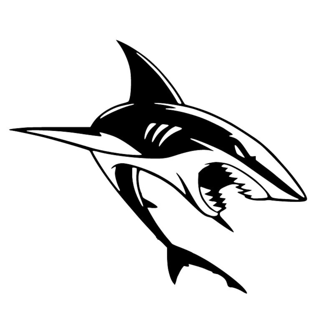 Great White Shark Svg Eps Dxf Cnc Plasmas Laser Cricut Silhouette ...