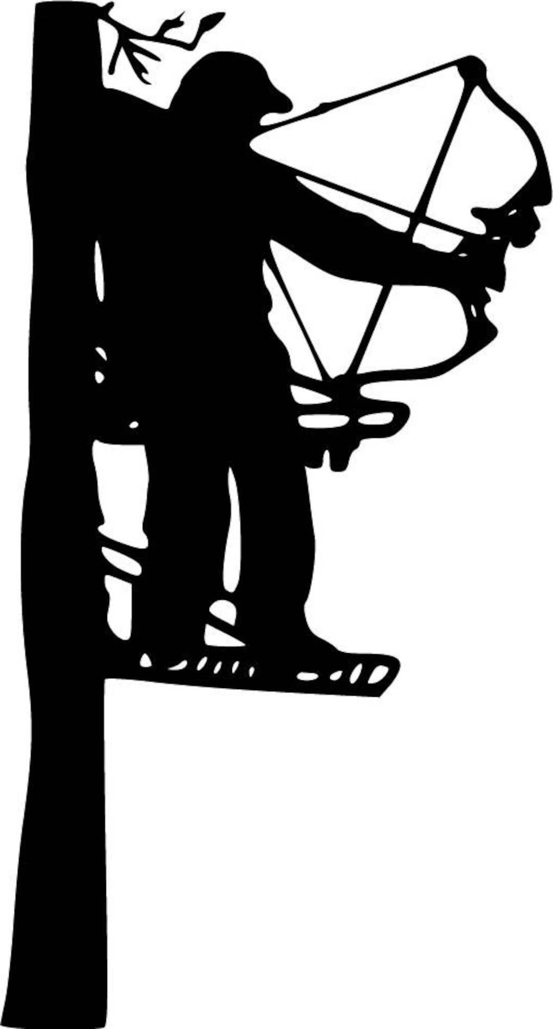 Bow Hunter Treestand Svg Eps Dxf Cnc Plasmas Laser Cricut Silhouette ...
