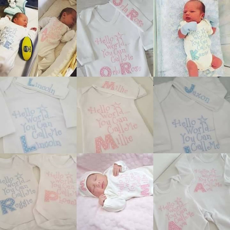 Hello World You Can Call Me Vest Sleepsuit Babygro or Hat - Etsy UK