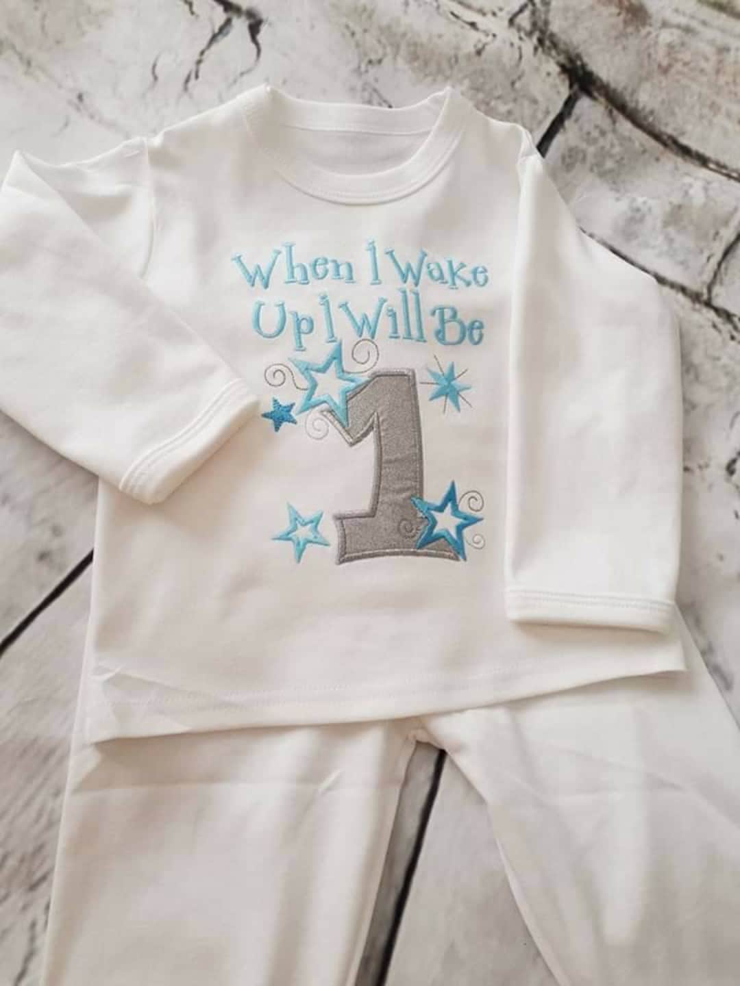 When I Wake up I Will Be 1 Birthday Pjs Pyjamas - Etsy UK