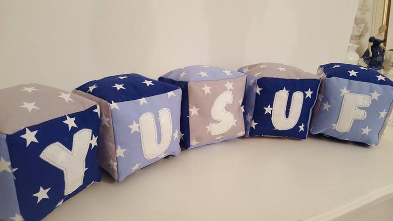 Handmade Fabric Cubes Personalised With Name Any Colour Scheme - Etsy UK