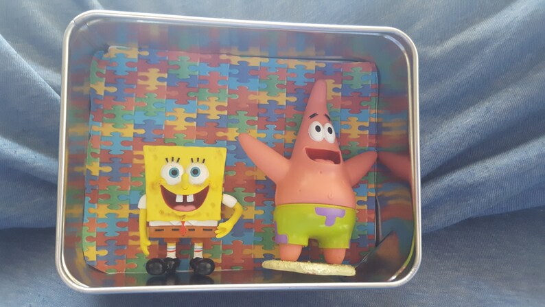 SpongeBob SquarePants-Autism Awareness Mini Shadow Box | Etsy