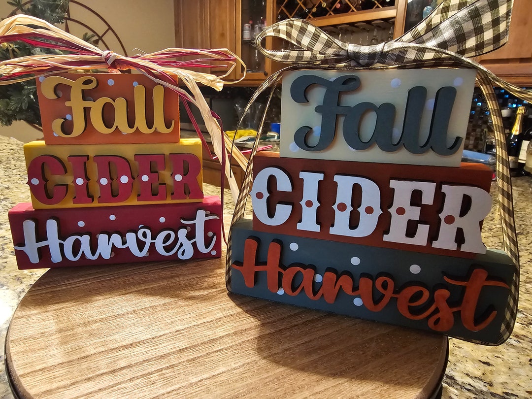 Fall Wood Stackers, Tiered Shelf Decorations - Etsy