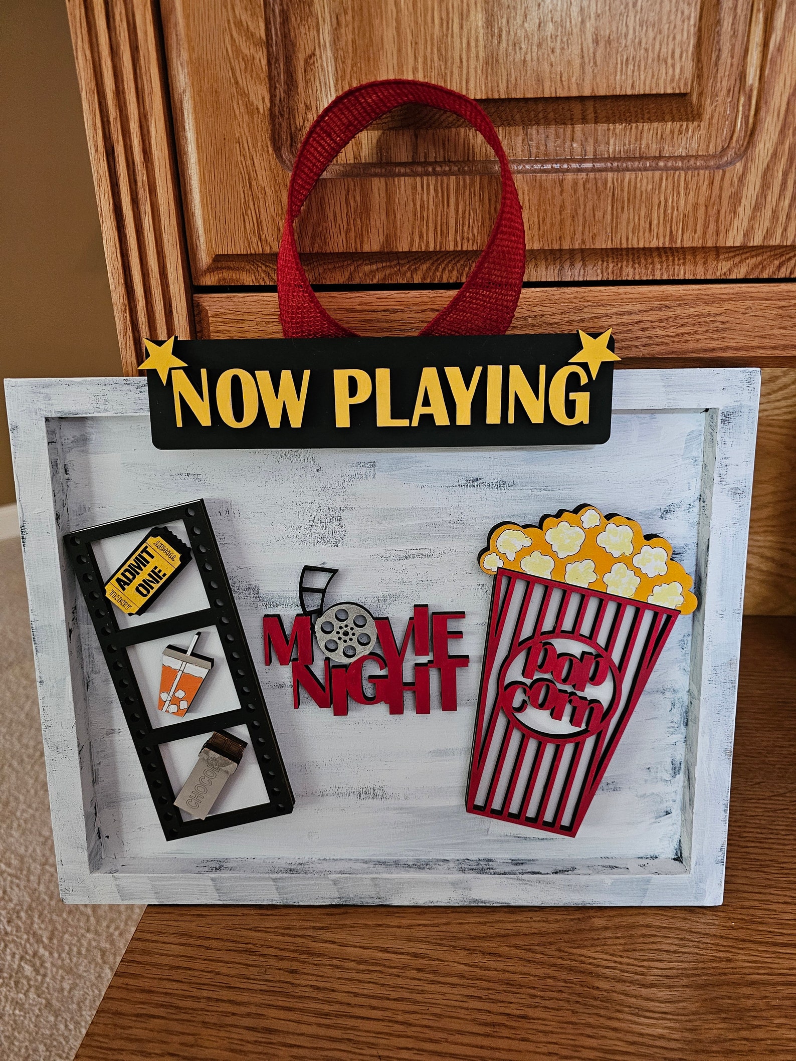 Now Playing, Movie Night Movie Media Room Farmhouse Wooden Sign - Etsy