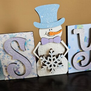 FROSTY Snowman Large Word Block Table or Shelf Decorations, 15" - Etsy