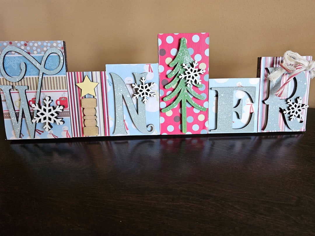 WINTER Large Word Block Table or Shelf Decorations, 18" - Etsy