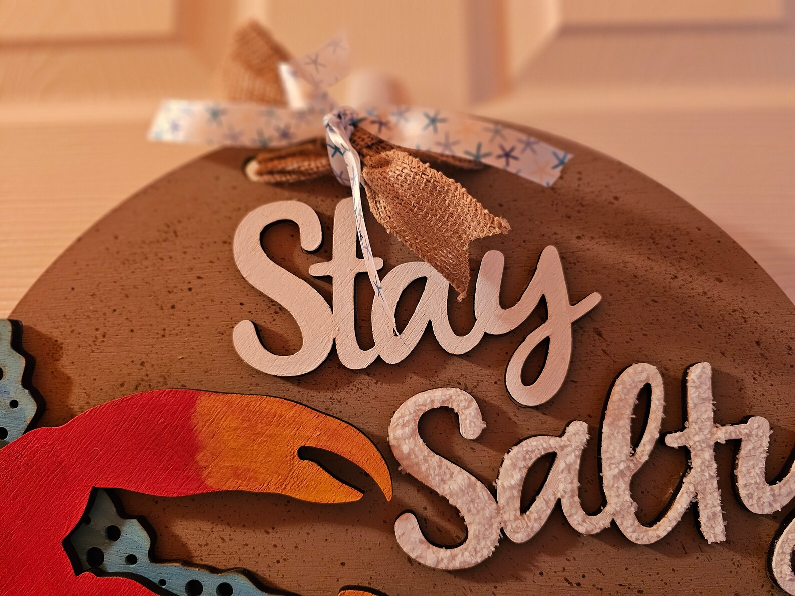 Stay Salty Beach Summer Wood Door Sign, Crab, Beach 15 - Etsy