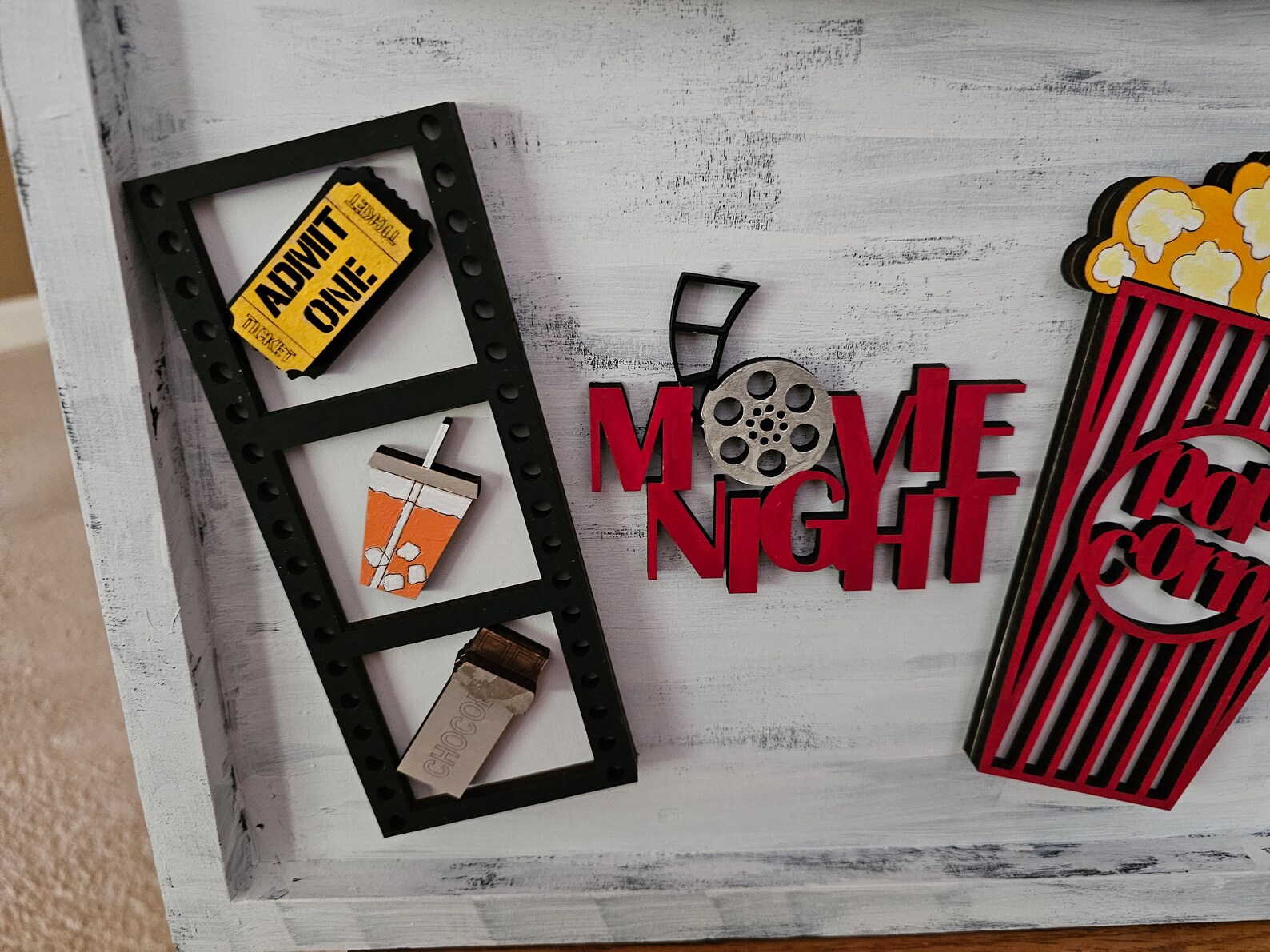 Now Playing, Movie Night Movie Media Room Farmhouse Wooden Sign - Etsy