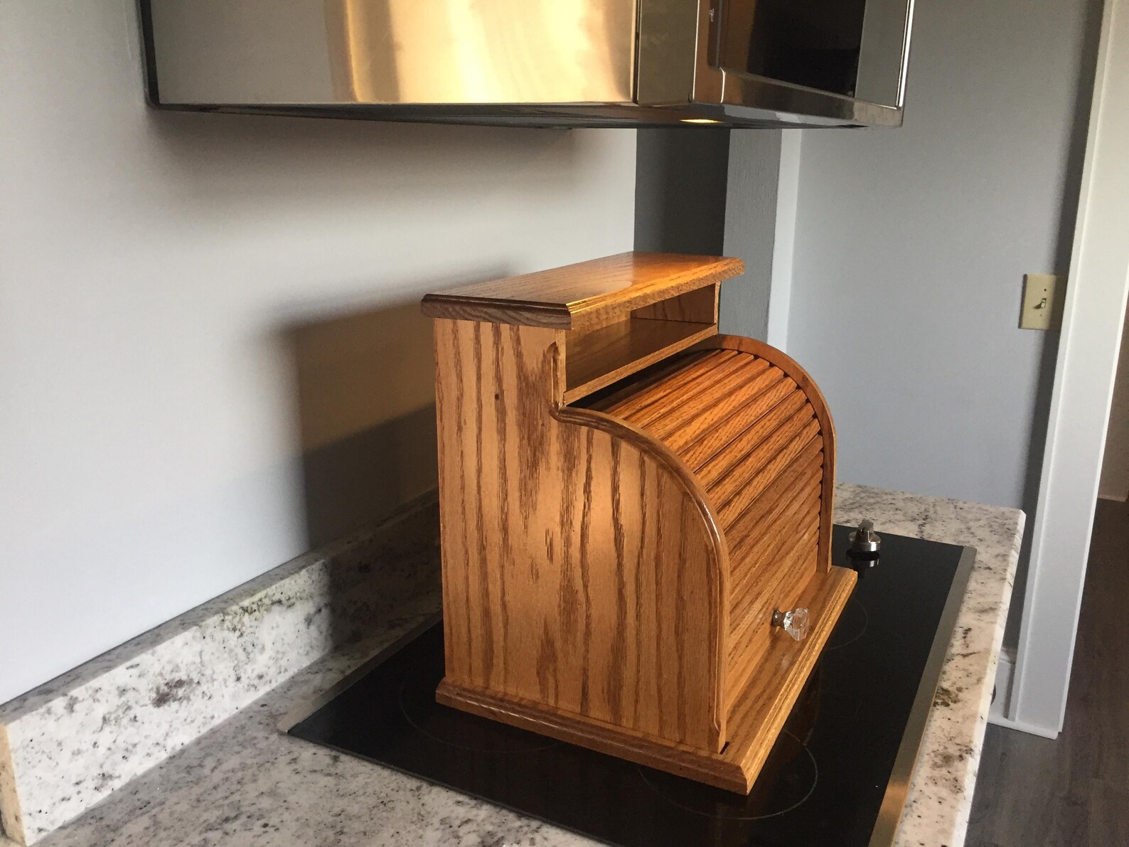 New Large Bread Box Roll Top Storage Hand Crafted From Home Grown Solid ...