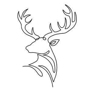 Continous-line Deer Wall Art - Etsy
