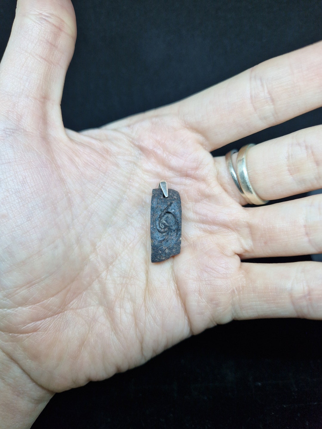 Hand Carved Stone Pendant River Stone Carving Beach Pebble Carving ...