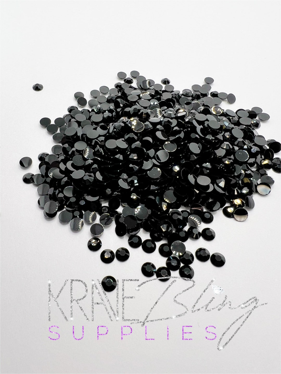 Jet Black Resin Rhinestones, 5MM, 4MM, 3MM, 2MM - Etsy