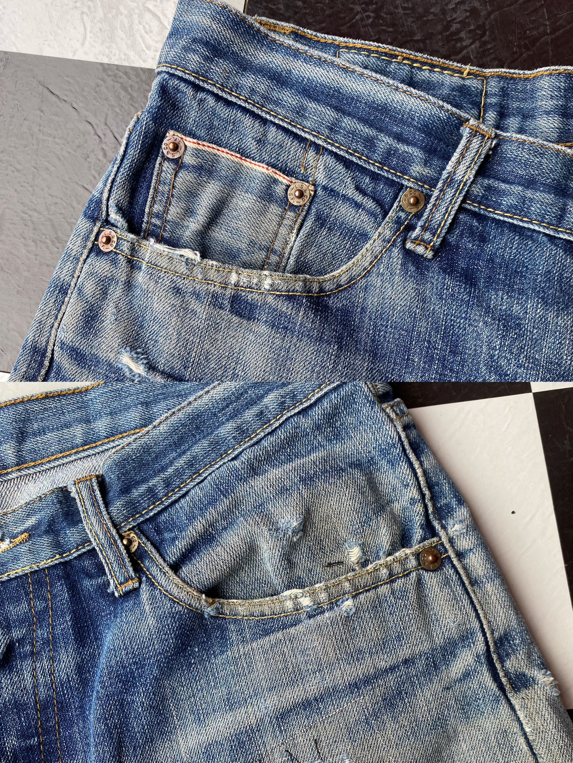 1970 Big E Levi's 501xx Patched and Repaired Jeans | 33 1970 Big E Levi's 501xx Patched and Repaired Jeans | 33