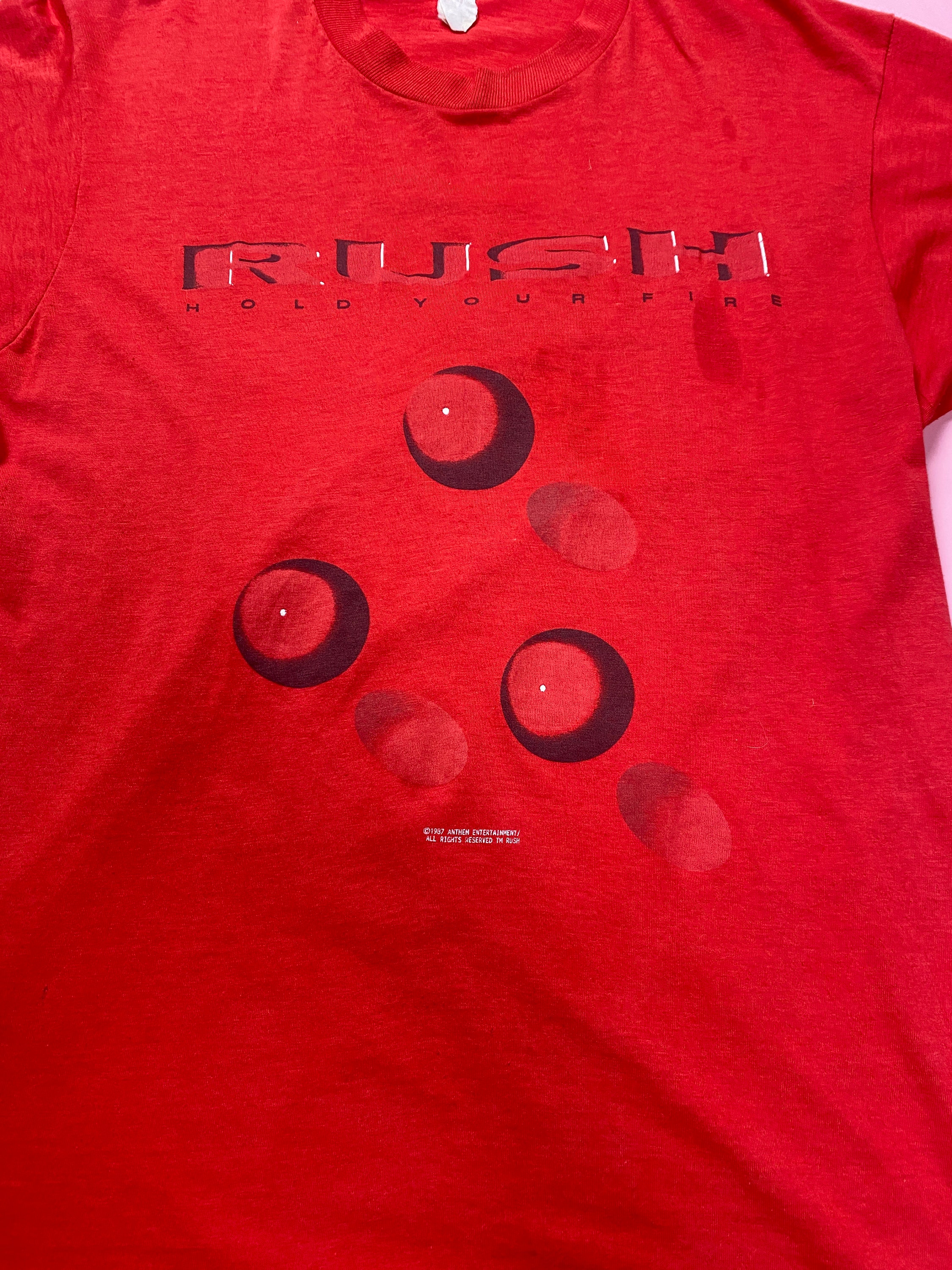 1987-1988 Rush Hold Your Fire Red Tour T-shirt Men's Size Small as Is ...