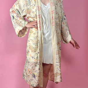 Antique 1920s Pongee Silk Art Deco Lounging Robe Size Small to Medium ...