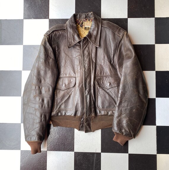 1950s Weather Wise Horsehide A2 Style Bomber | Size S… - Gem