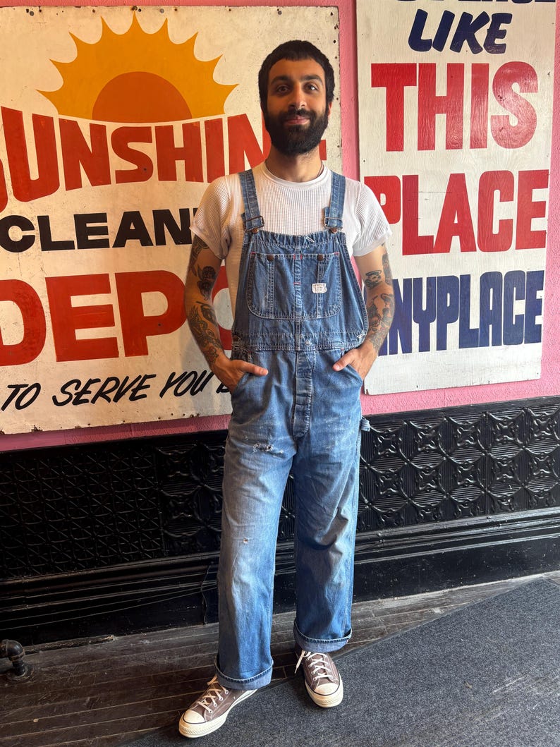 1960s JC Penny Big Mac Square Bak Union Made Denim Overalls | Men's M ...