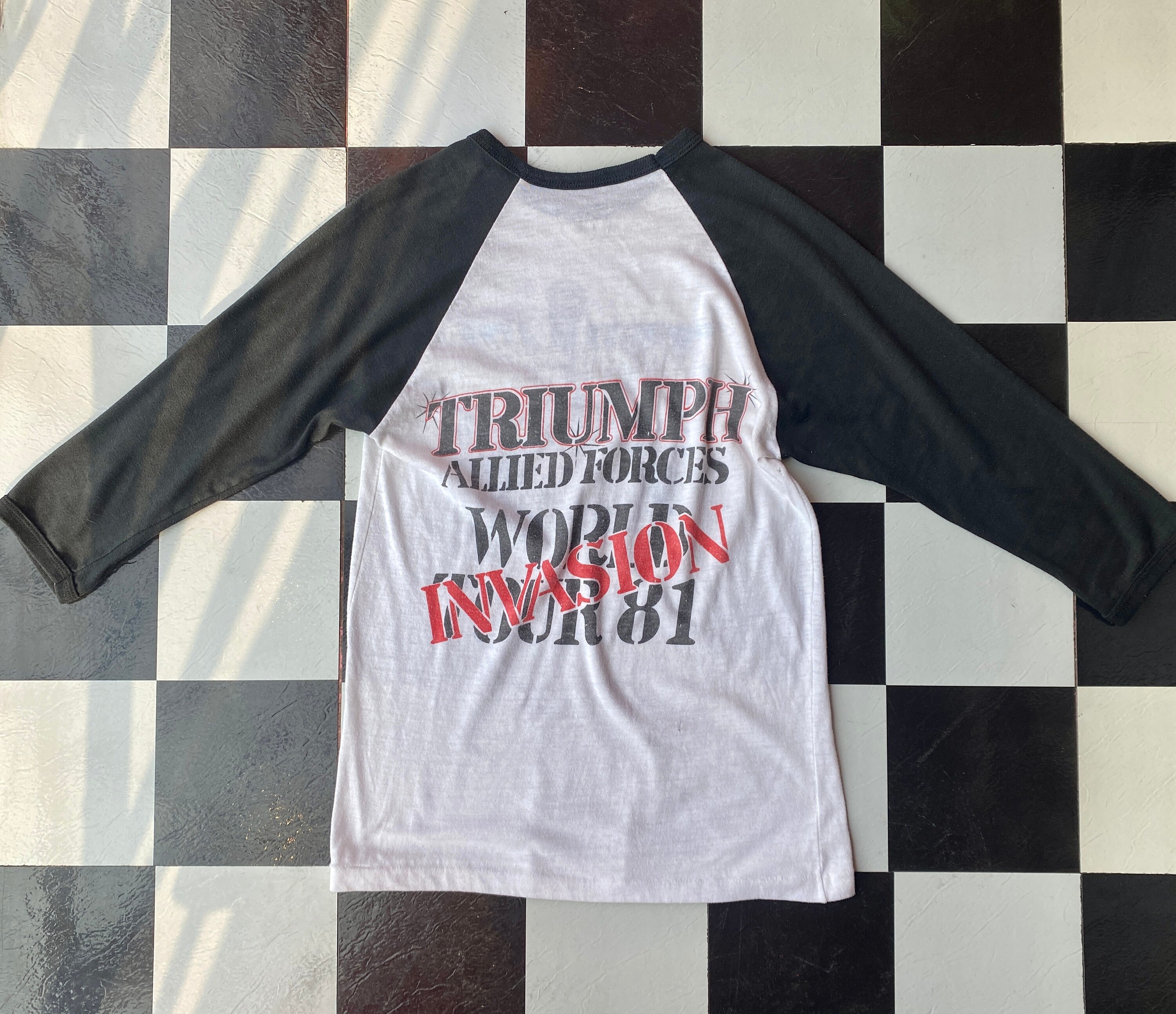 1980s Triumph Allied Forces World Tour 1981 Invasion Raglan - Etsy
