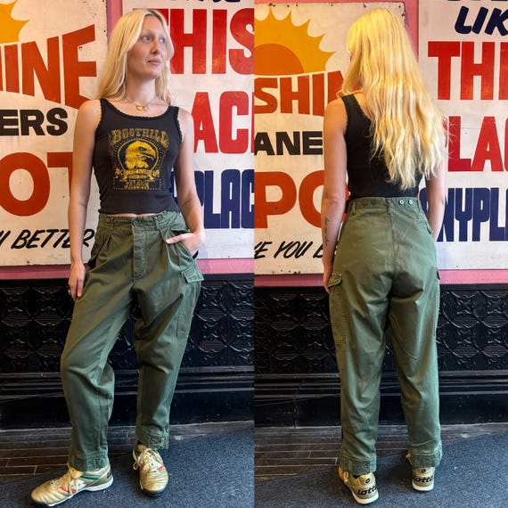 1960s Swedish Military C50 Utility Cargo Pants | 34" … - Gem