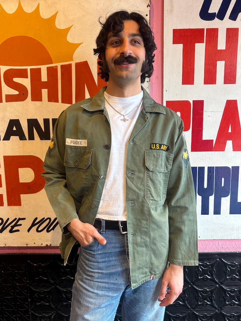 1960s Vietnam Era "bvd Brand" Military Cotton Fatigue Shirt | Size ...
