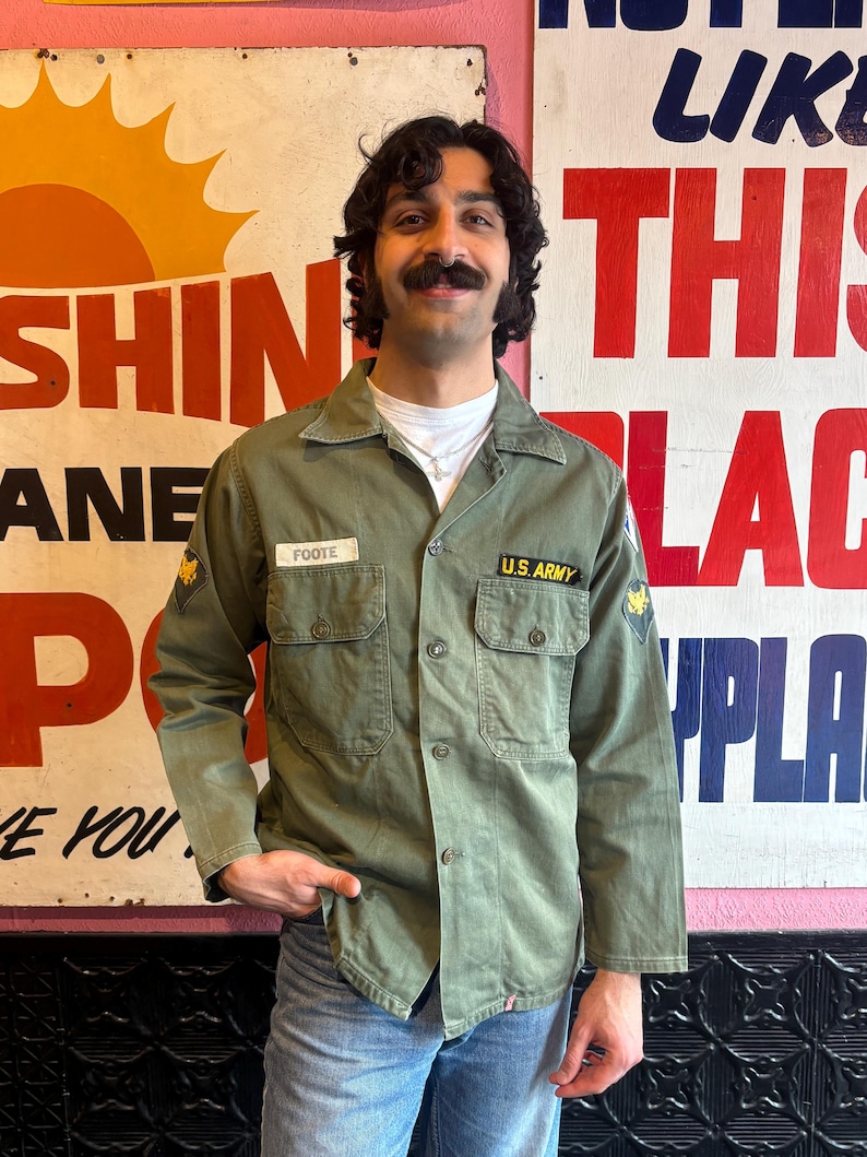 1960s Vietnam Era "bvd Brand" Military Cotton Fatigue Shirt | Size ...