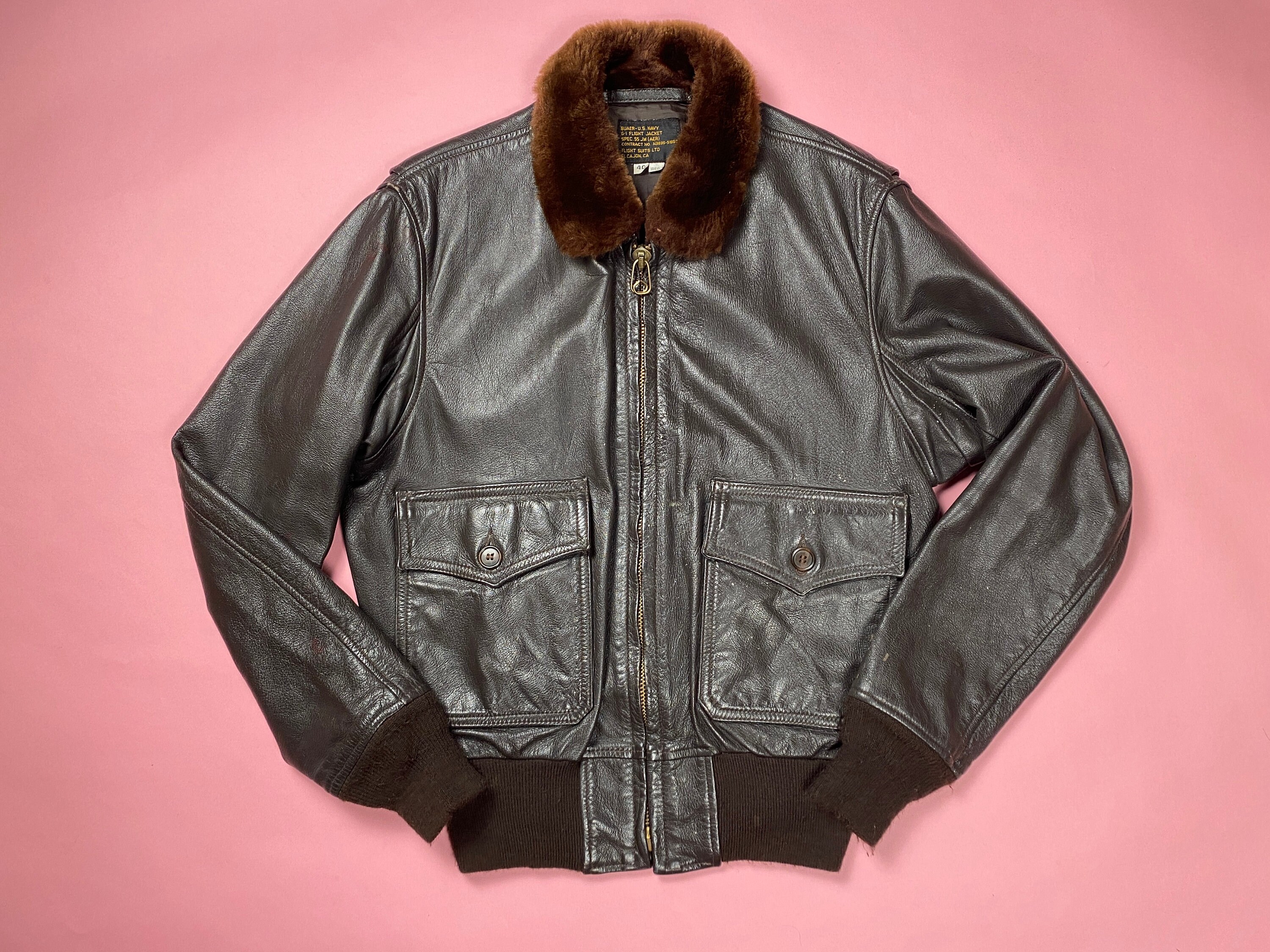 1950s Bauer U.S. Navy G-1 Flight Jacket SPEC 55JM (AER 1950s Bauer U.S. Navy G-1 Flight Jacket SPEC 55JM (AER